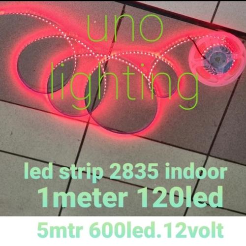Jual strip led 2835 merah 12volt 5m - led strip red 5mtr 600led indoor ...