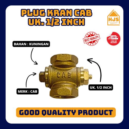Jual Plug kran /stop kran 1/2 Inch kuningan merk CAB / plug Valve ...