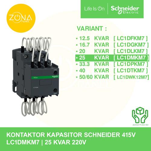 Jual KONTAKTOR CAPASITOR KAPASITOR SCHNEIDER 25KVAR 25 KVAR LC1DMKM7 ...