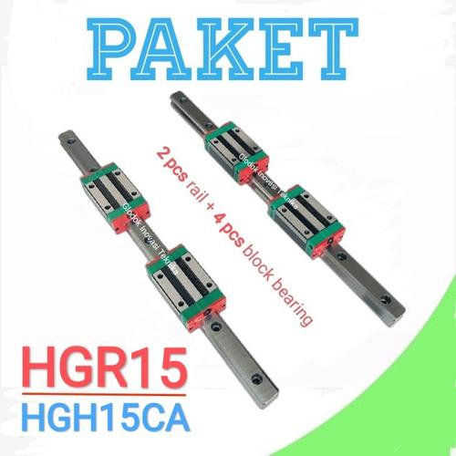 Jual Paket Rail Rel linear guide HGR15 HGH15 HGR HGH 15 CNC bearing block - RAIL&BLOCK SAJA ...