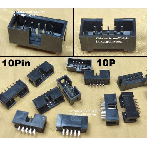 Jual Lurus idc 10P male header 10Pin 2x5 Box Jack DC3 10 pin soket JTAG ...