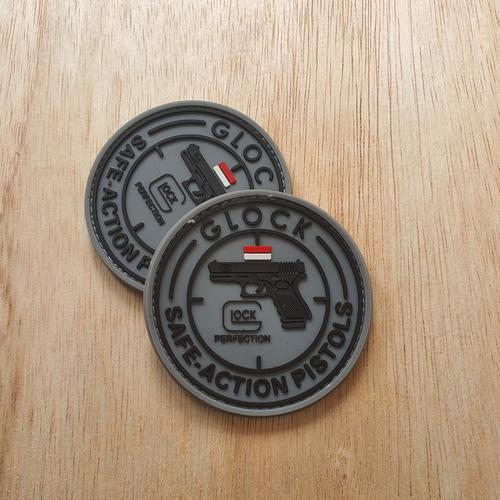 Jual patch rubber logo gl0ck tactical bulat dasar abu - tempelan ...
