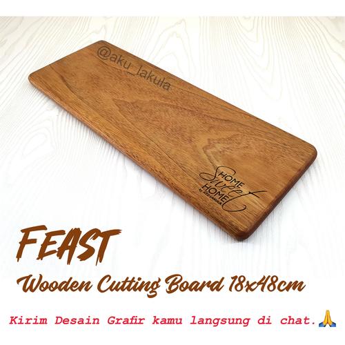 Jual FREE GRAFIR Talenan Besar 18x48cm Kayu Mahoni / Wooden Board ...