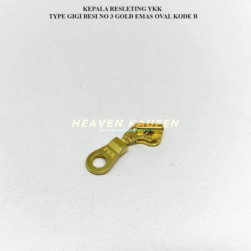 Jual Kepala Resleting YKK Gigi Besi No 3 Warna Gold Emas Model Oval ...