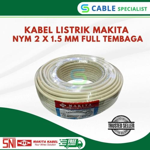 Jual Kabel Listrik Serabut Makita NYMHY 2 x 1,5 mm Full Tembaga Murni ...