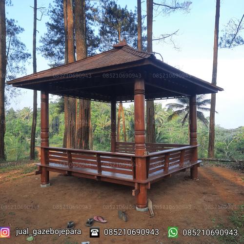 Jual gazebo kayu kelapa 3x3meter tiang bubut - Kab. Jepara - huda ...