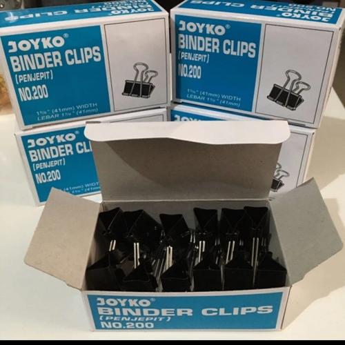 Jual binder klip no 200 joyko atau kenko # klip kertas/ 1pak 12 pcs ...