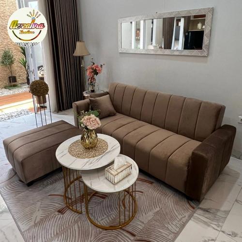 Jual sofa L salur +meja besi lapis hpl marbel,bisa tukar tambah - Kota ...