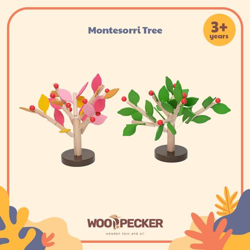 Jual Mainan pohon susun tree montessori set kayu edukasi anak - Green ...