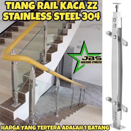 Jual Tiang Railing Kaca SS 304 KACA ZZ- Railing Tangga Stainless Steel ...