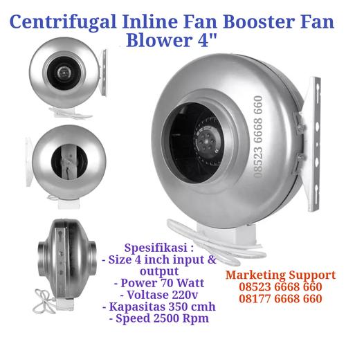 Jual Centrifugal Duct Inline 4 Inch Booster Fan Blower Hisap 100mm 220V ...