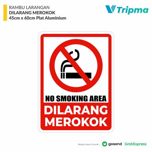 Jual Rambu Dilarang Merokok / No Smoking Area 45cm x 60cm Plat ...