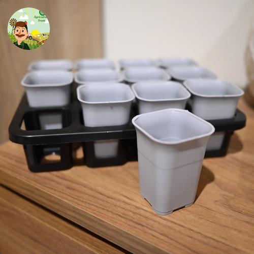 Jual Pot bunga | Pot kotak 5cm | pot 5cm | pot kaktus | pot mini - Abu ...