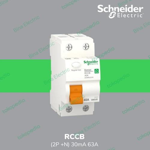 Jual ELCB / RCCB Domae Schneider 2P 63A 30mA DOMR01263 - Jakarta Pusat ...