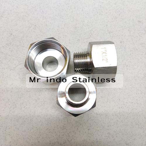 Jual Reducing Adaptor - Reducer Stainless SS304 Male x Female 1/2" x 1/ ...