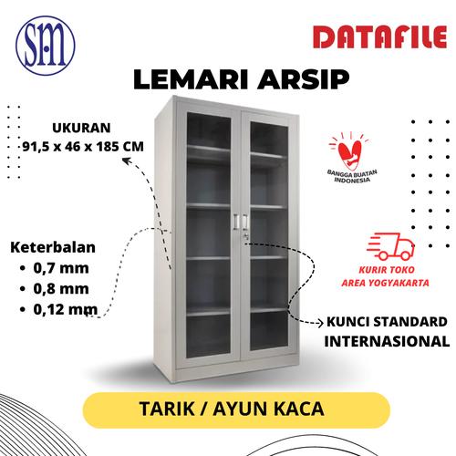 Jual lemari arsip besi 2 pintu tarik kaca merk DATAFILE - 0,7 mm ...