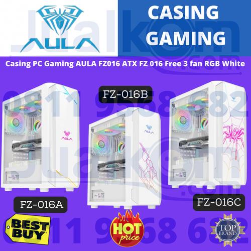 Jual Casing PC Gaming AULA FZ016 ATX FZ 016 Free 3 fan RGB White - FZ ...