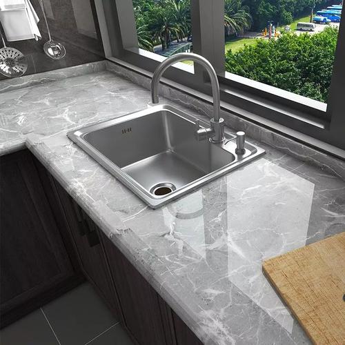 Jual Wallpaper dinding dapur kitchen motif batu marmer 3d glossy Abu ...