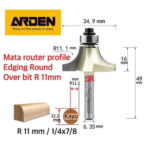 Jual Mata Router/ Profil Round Over Bit 11 mm (1/4×7/8×R 11 mm) ARDEN ...