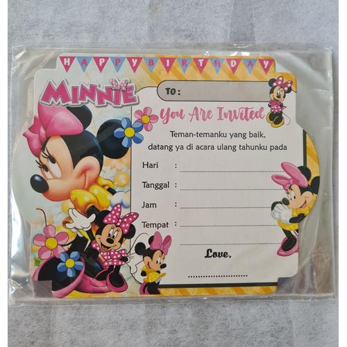 Jual Kartu Undangan Ultah Karakter 1 Sisi - Besar - Minnie Mouse - Kota ...