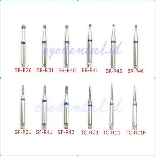 Jual Dental Diamond Bur Low Speed Round Bulat BR Fissure TC - BR-40 ...