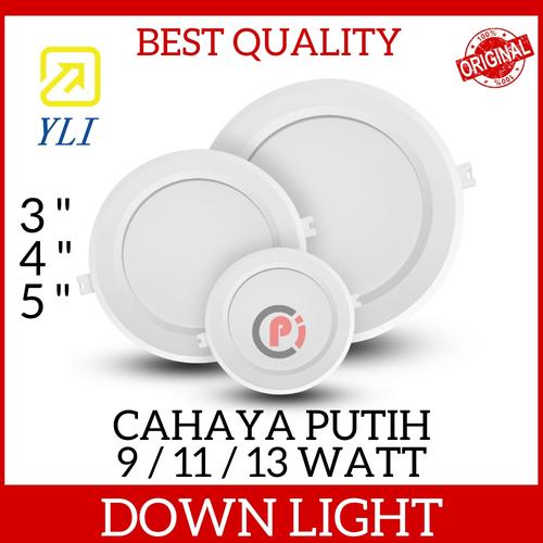 Jual YLI Lampu Downlight LED 3 4 5 Inch 9w 11w 13w Model Bulat Cahaya ...
