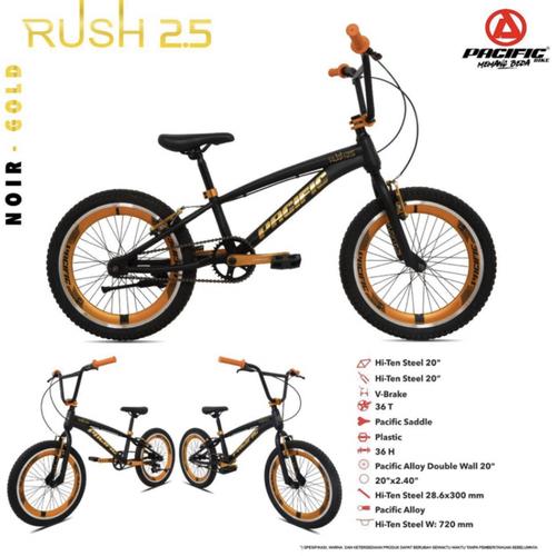 Jual SEPEDA BMX PACIFIC RUSH 20 INCH NOIR GOLD VELG ALLOY BAN 2.5 - Jakarta Selatan - Three ...
