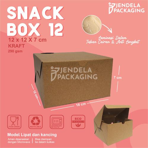 Jual SNACK BOX 12 KRAFT LAMINASI KOTAK MAKAN BOX KUE KEMASAN DUS - Kota ...