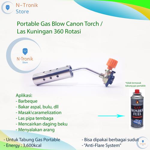 Jual Blow Torch Portable 360 Rotasi Sudut Las Gun Flame Api Bakar Masak ...