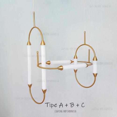 Jual Lampu gantung oval led 15W 20W 30W minimalis gold chandelier ...