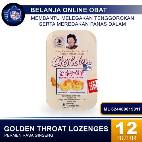 Jual GOLDEN THROAT LOZENGES GINSENG // Permen Pelega Tenggorokan - Kota ...