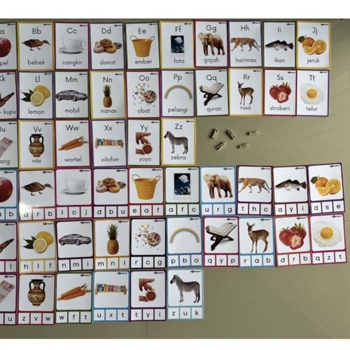 Jual Flashcard huruf dan gambar/ printable huruf/ phonic montessori ind ...