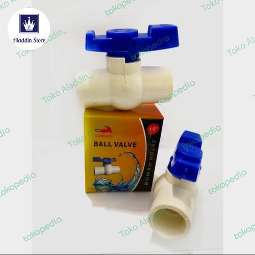 Jual Stop Kran 1/2 inci / Kran Plastik 1/2 inci / Ball Valve PVC 1/2 ...