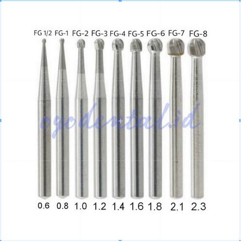 Jual Dental Bur Carbide Tungsten FG1 FG2 FG3 FG4 FG5 bur tulang metal round - FG 5 - Kab. Bogor ...