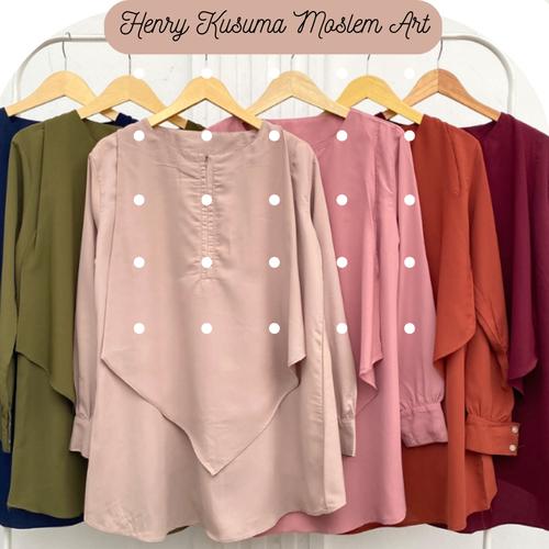 Jual Kemeja Wanita Lengan Panjang Terbaru Atasan Muslim Kasual Kekinian ...