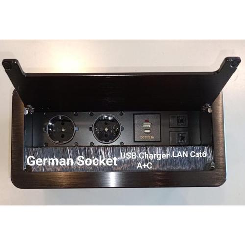Jual FLIPBOX SPACELINE STEKER STOP KONTAK MEJA KERJA KANTOR USB CHARGER ...