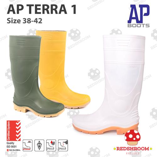 Jual Sepatu Boot Tinggi AP TERRA 1 AP BOOTS Kuning Hijau Putih Karet ...