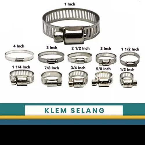 Jual Klem Selang Stainless 1/2 , 5/8, 3/4, 7/8, 2, 21/2, 3, 4 inch ...