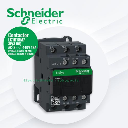Jual Kontaktor Schneider LC1D18M7 3P(3 NO) AC-3 - 440V 18A 24VAC s.d ...