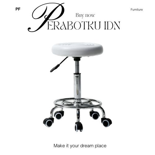 Jual BARSTOOL BULAT RODA KURSI BAR BANGKU SALON BULAT - PUTIH RODA ...
