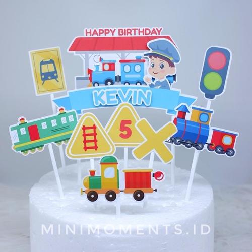 Jual Cake Topper 3D Custom Nama Karakter Train Station Stasiun Kereta ...