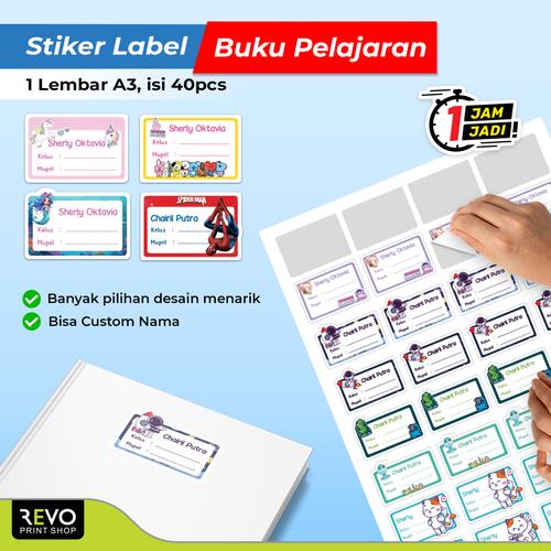 Jual Stiker Nama Buku / Stiker Label Buku Pelajaran Sekolah Anak - Kota ...