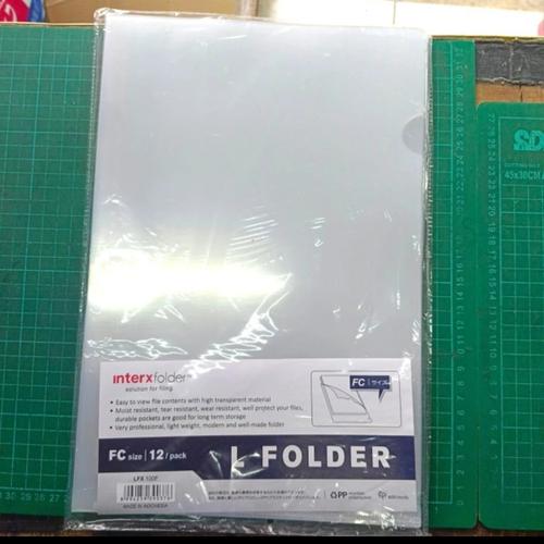 Jual map plastik inter x folder/ map L folio/clear sleeves/1 pak 12 pcs ...
