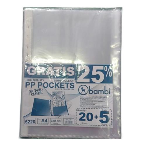 Jual map plastik / pp pocket bambi A4 5220 # 1 pak isi 20 lbr - Jakarta ...