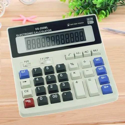 Jual Kalkulator 12 Digit Dual Power Solar Calculator Pakai Baterai AA ...