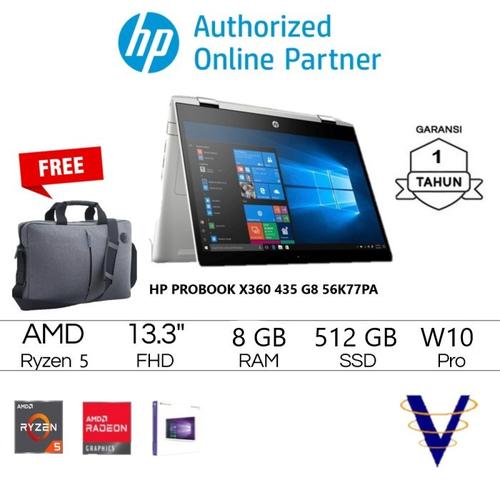 Jual LAPTOP HP PROBOOK X360 435 G8 56K77PA - Ryzen5 5600U 8GB 512GB 13 ...