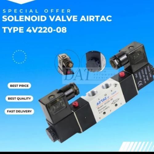 Jual Solenoid Valve Airtac 4v220-08 220V AC / 24V DC - DC 24 Volt - Jakarta Barat - DEX TEKNIK ...