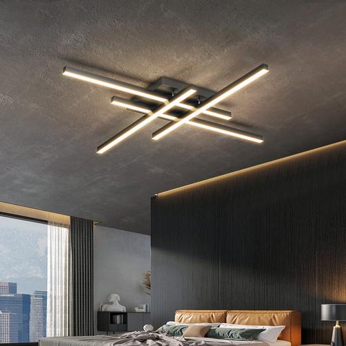 Jual Lampu Plafon Minimalis LED Chandelier 4 Strip 3 Color Remote 120cm ...