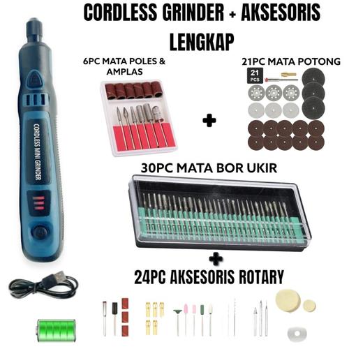 Jual MESIN CORDLESS MINI GRINDER UKIR POTONG POLES BATERAI CAS SET ...