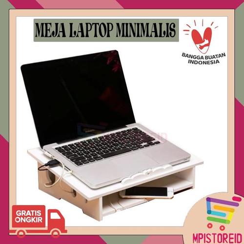 Jual Rak Meja Laptop Portable Lipat Dudukan Minimalis Tatakan Kayu WPC ...